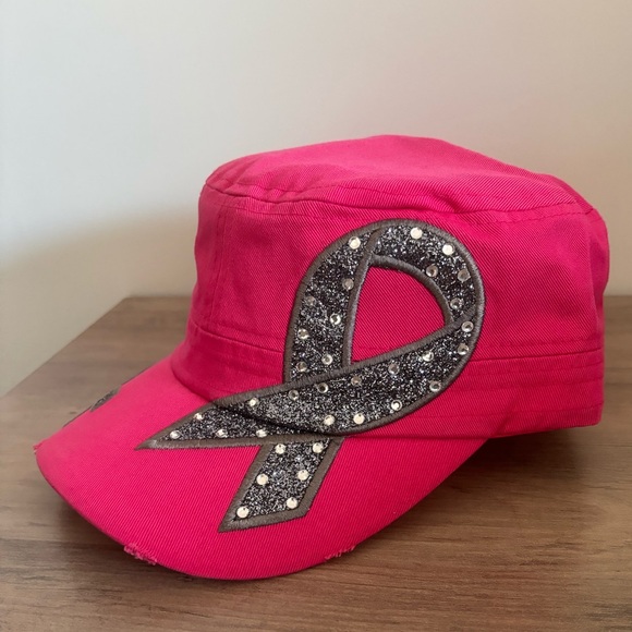 Accessories | Fuchsia Adjustable Cadet Cap With Breast Cancer Ribbon ...